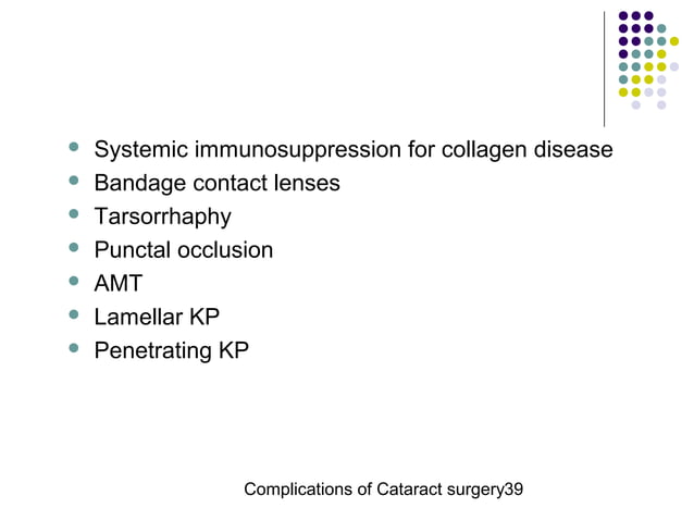 Cataract surgery complications | PPT | Eye and Vision Conditions ...
