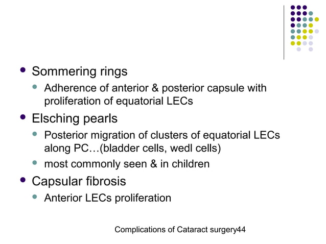 Cataract surgery complications | PPT | Eye and Vision Conditions ...