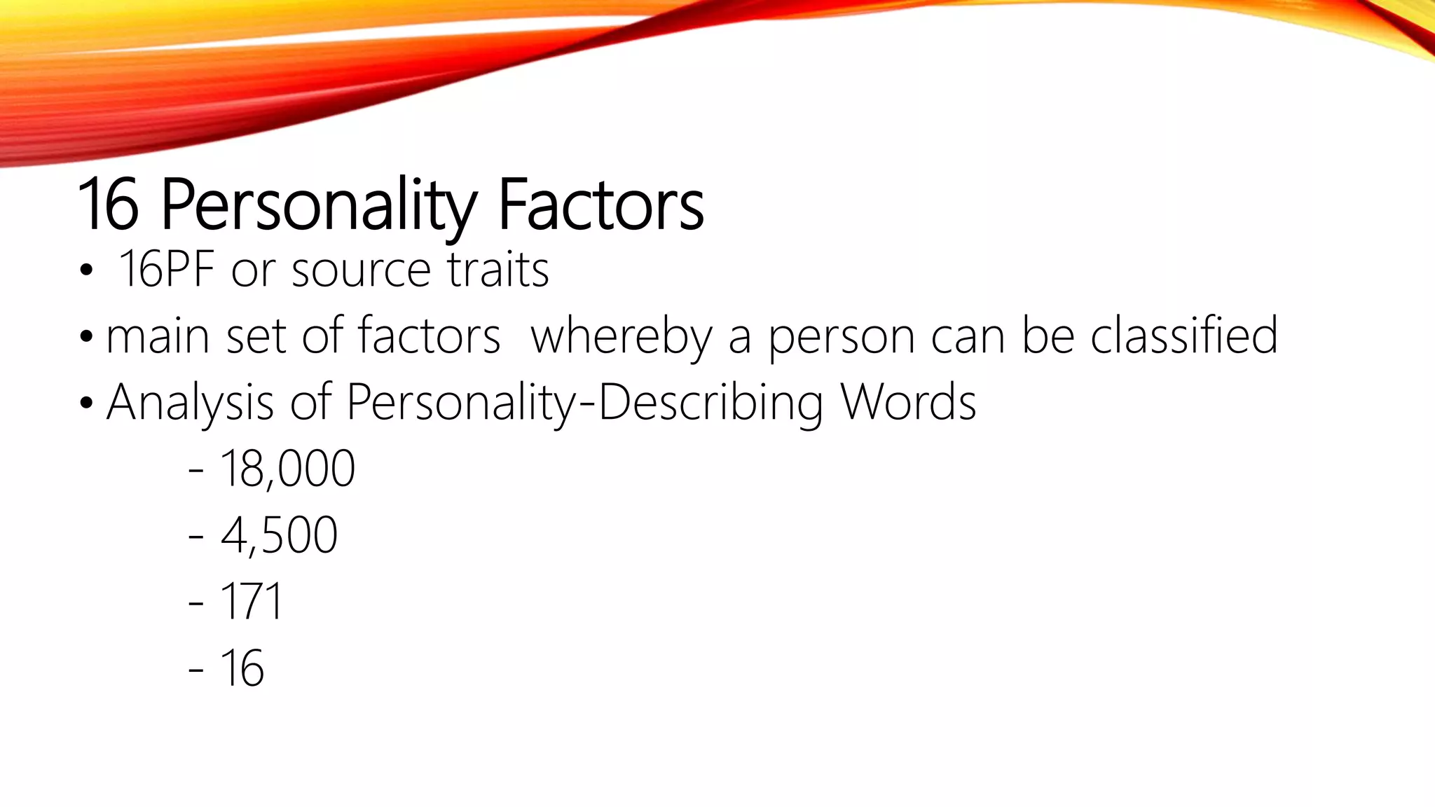 Cattell's Theory of Personality | PPTX