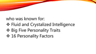 Cattell's Theory of Personality | PPTX