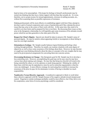 Cattell comprehensive personality report | PDF