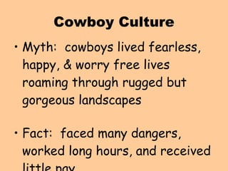 Cattle cowboys and railroads | PPT