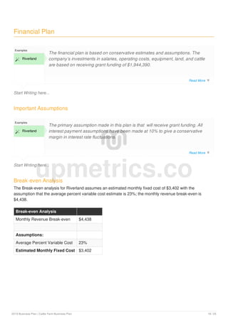 Cattle farm business plan example | PDF