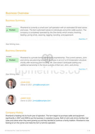 Cattle farm business plan example | PDF