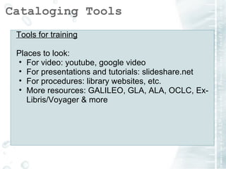 Free Cataloging Tools | PPT