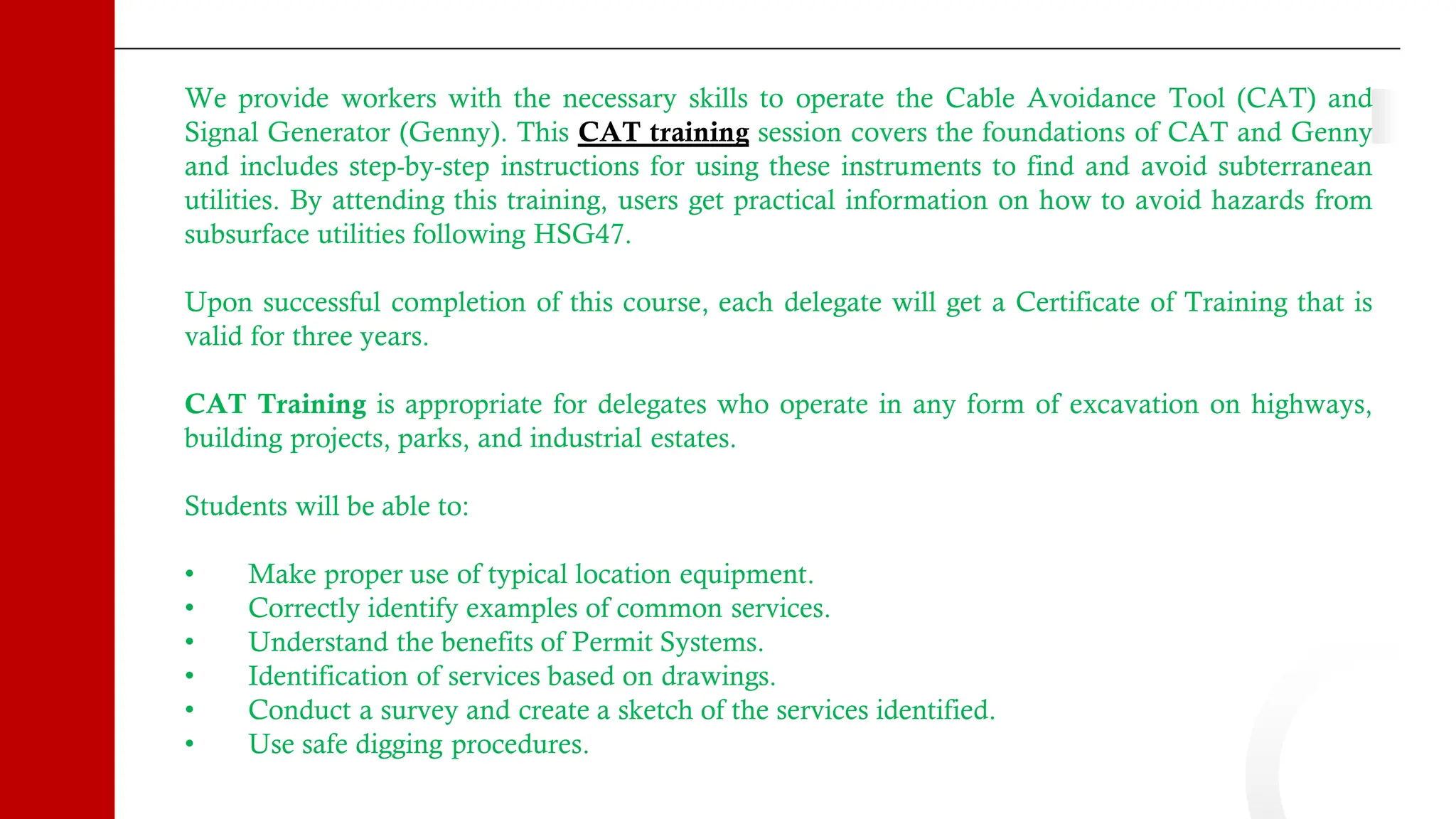 CAT TRAINING: SAFELY TRACE AND AVOID UNDERGROUND UTILITIES | PDF