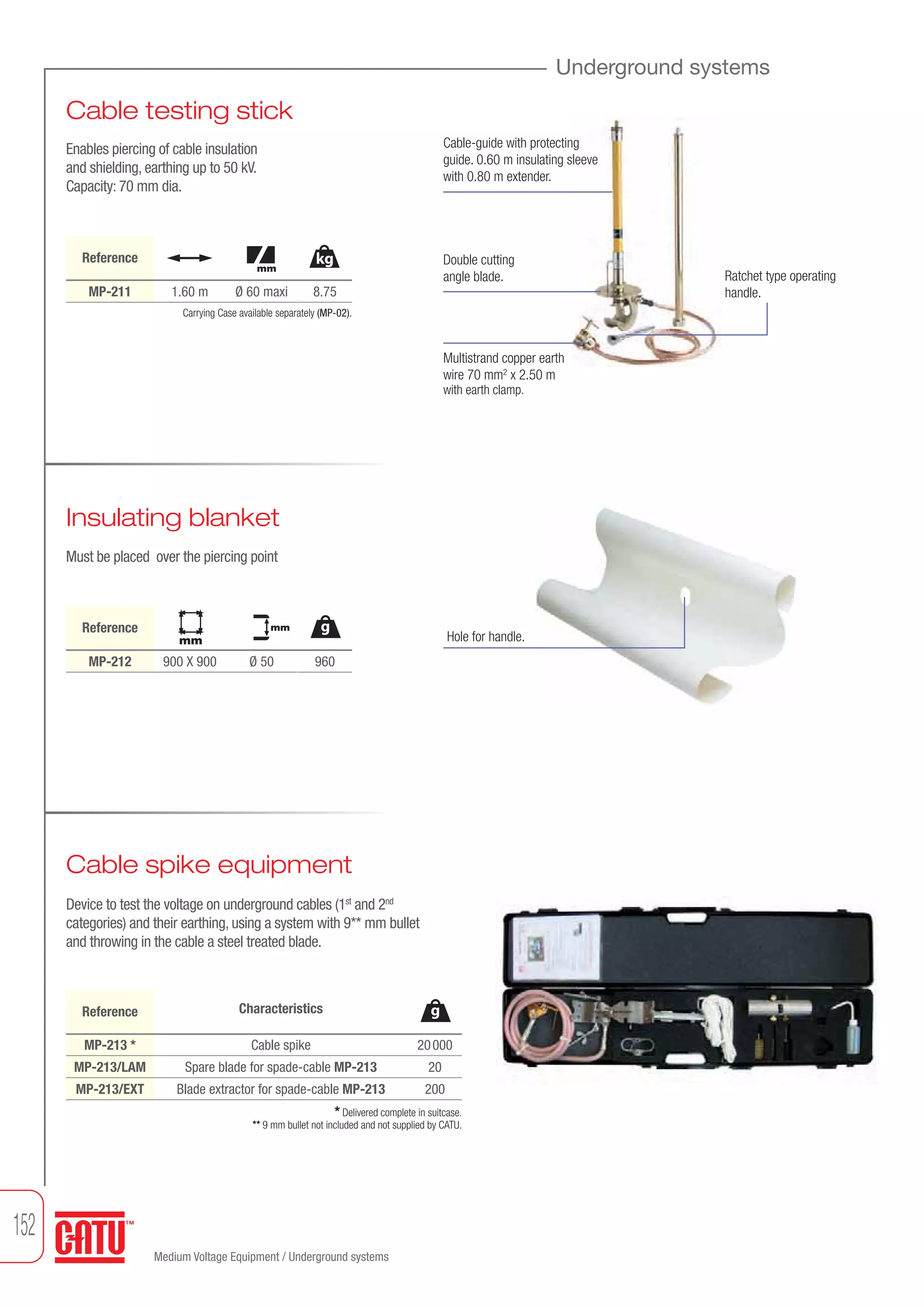 CATU Cable Spike Equipment - CATU MP-213 Cable Spiking Tools | PDF
