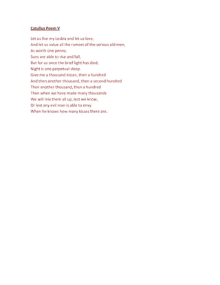 Catullus V | PDF