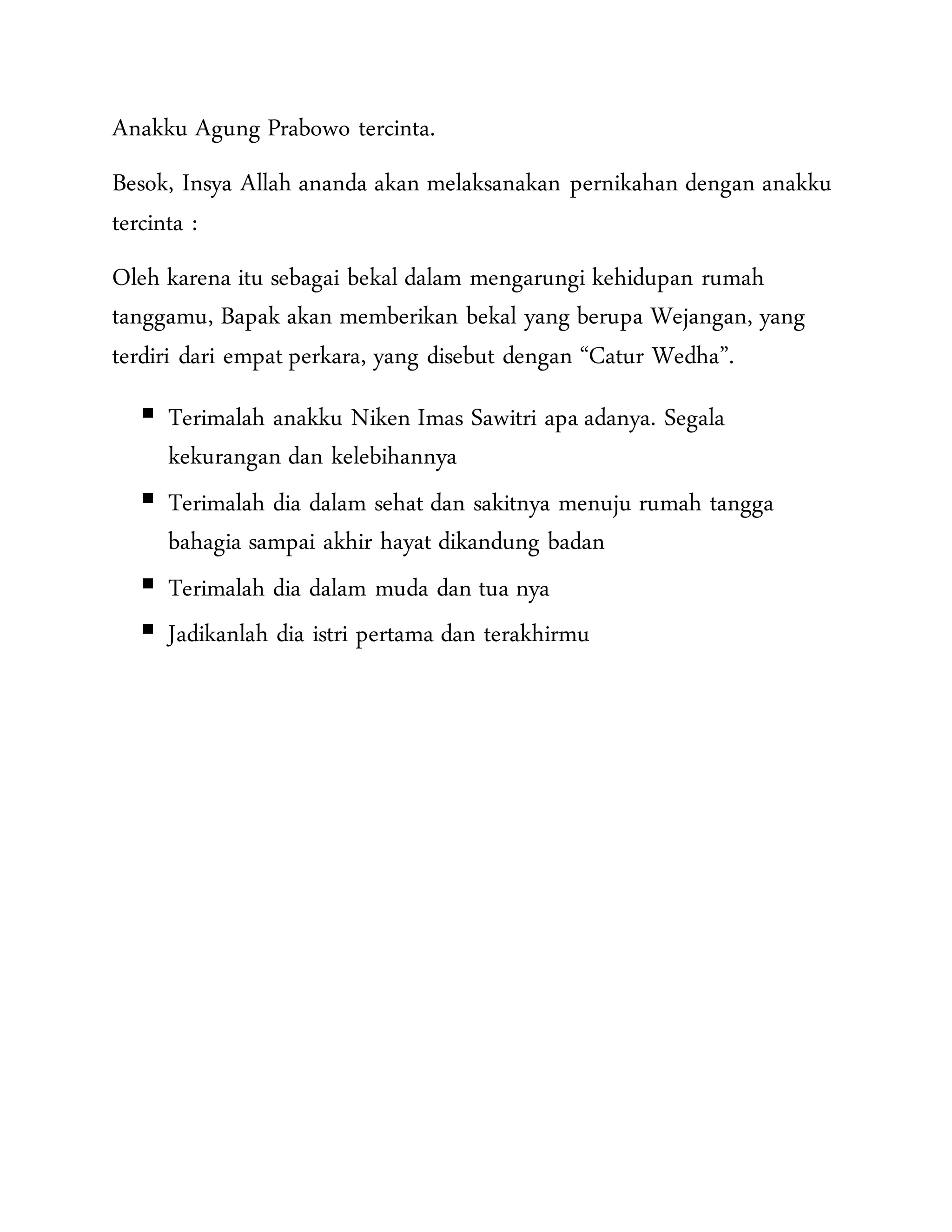 Catur wedha Pernikahan | DOCX