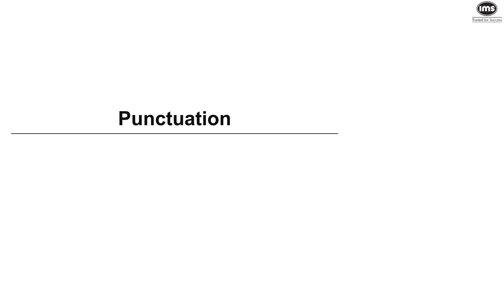 Punctuation (Part of speech Types), English Language | PPTX