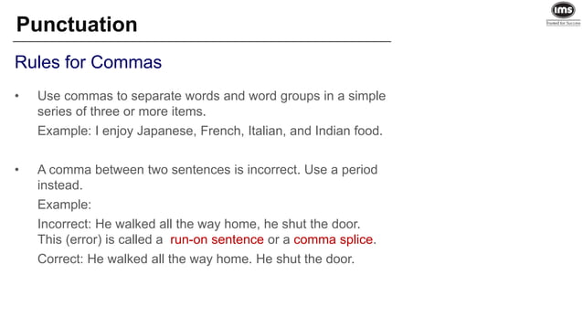 Punctuation (Part of speech Types), English Language | PPT