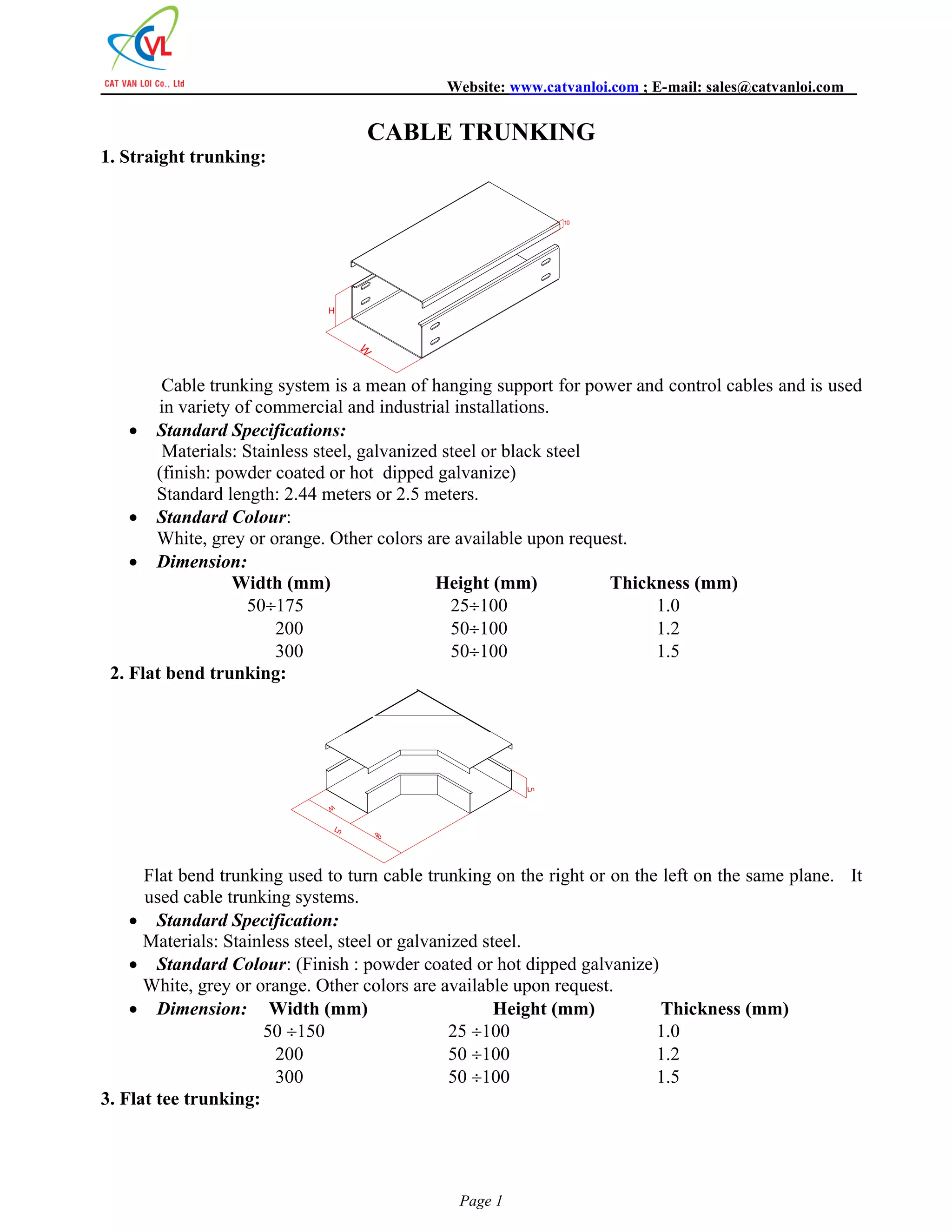 Cat van loi cable tray - cable ladder - trunking catalog | PDF ...