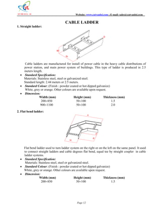 Cat van loi cable tray - cable ladder - trunking catalog | PDF ...