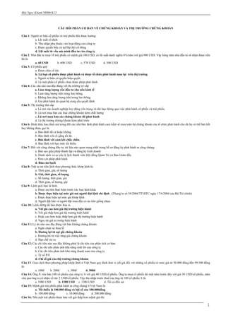 Cau hoi-mon-thi-truong-chung-khoan | PDF