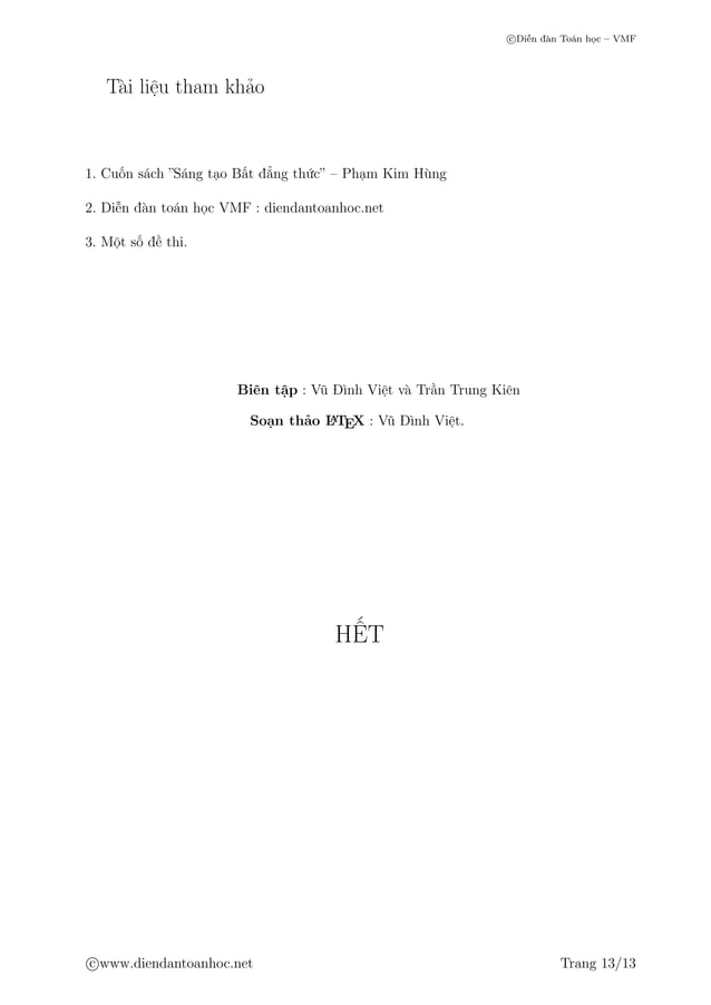 BĐT Côsi ngược dấu | PDF