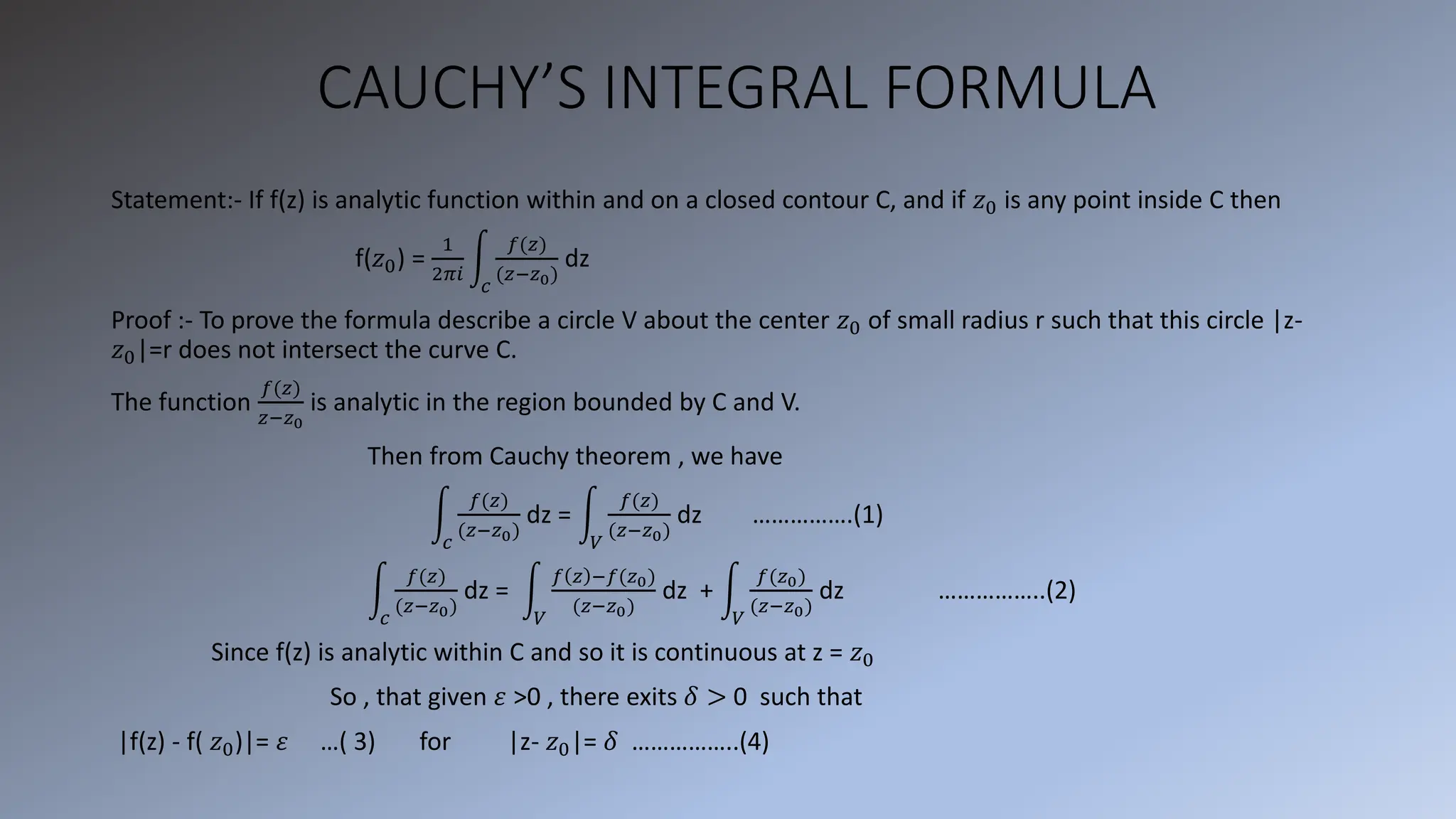 Cauchy Integral Formula Pptx Physics Science