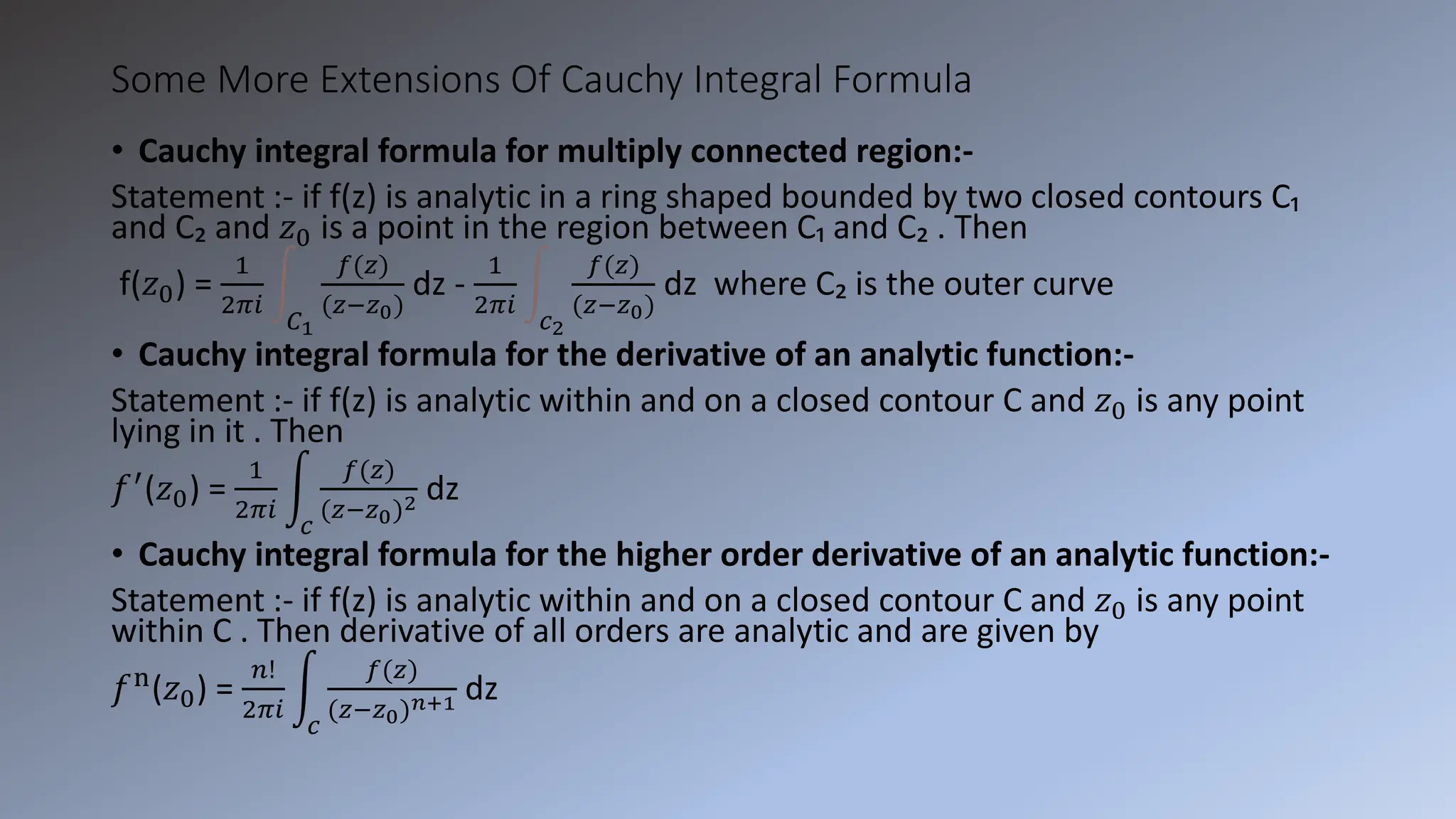 Cauchy Integral Formula Pptx Physics Science