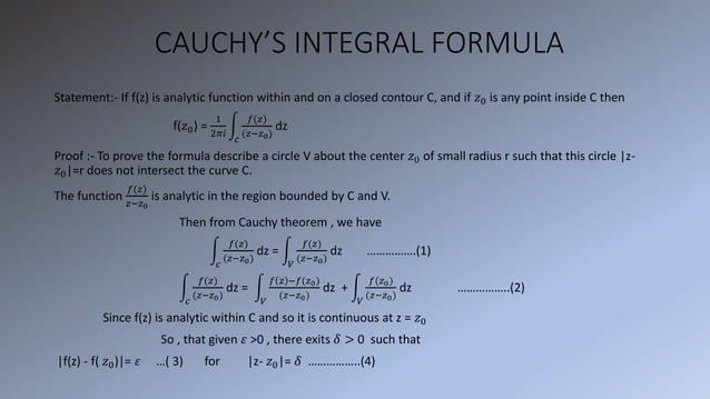Cauchy integral formula.pptx | Physics | Science