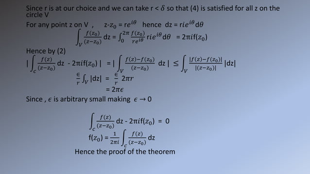 Cauchy integral formula.pptx | Physics | Science