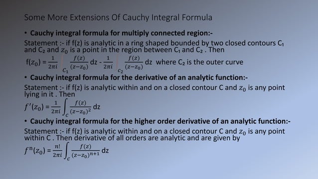 Cauchy integral formula.pptx | Physics | Science