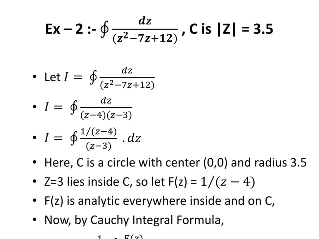 Cauchy Integral Theorem And Formula Complex Variable And Numerical Method