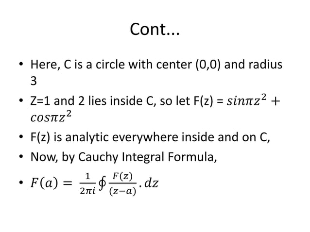 Cauchy Integral Theorem And Formula Complex Variable And Numerical Method
