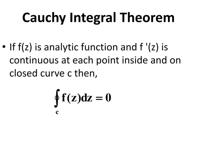 Cauchy Integral Theorem And Formula Complex Variable And Numerical Method