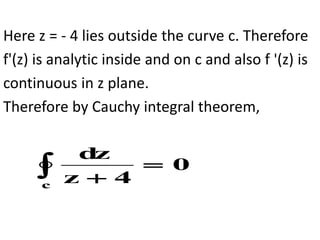 Cauchy integral theorem & formula (complex variable & numerical method ) | PPTX