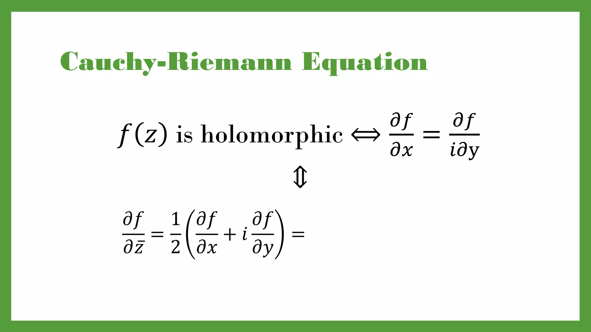 Cauchy riemann equations | PDF