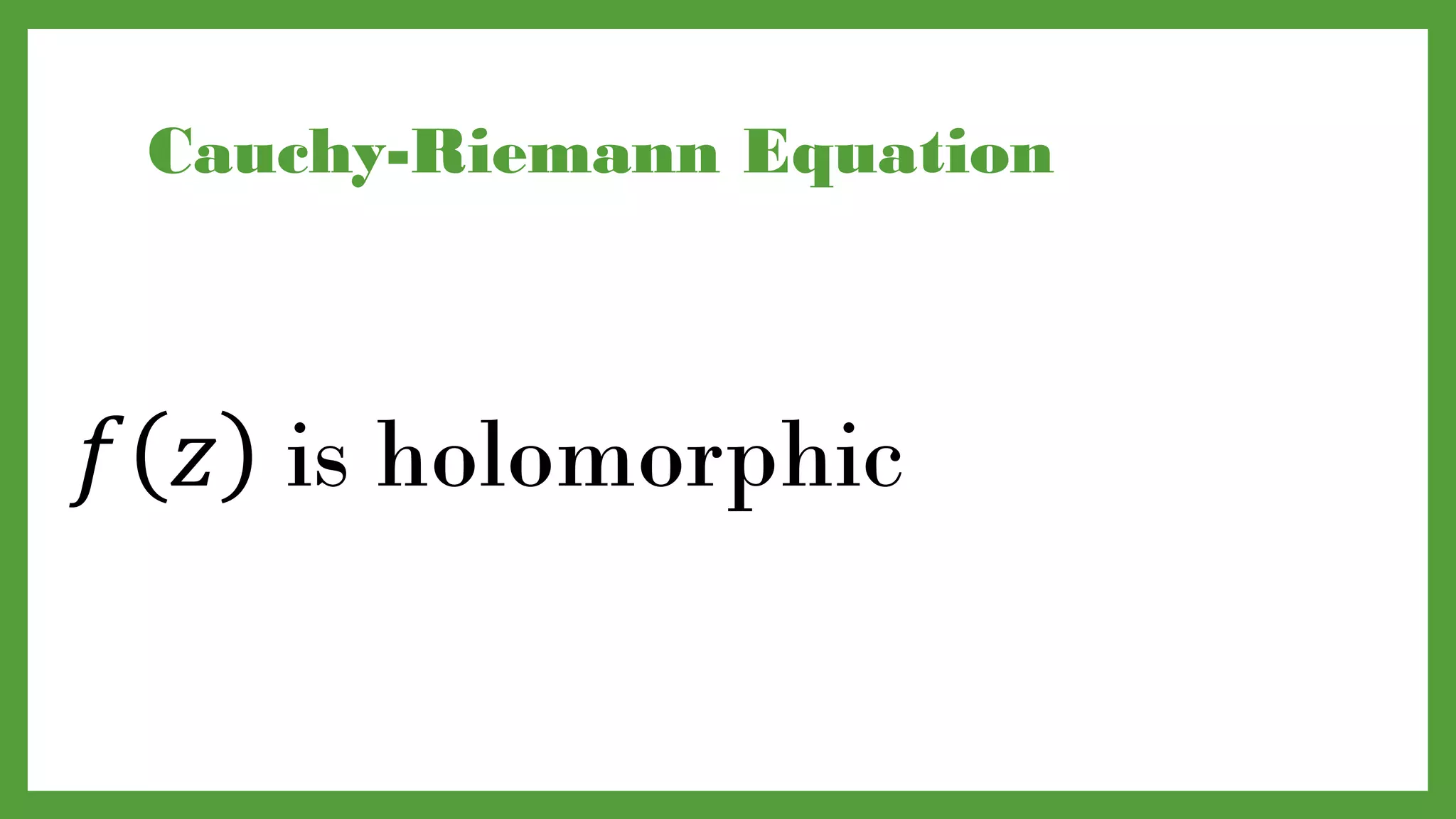 Cauchy riemann equations | PDF