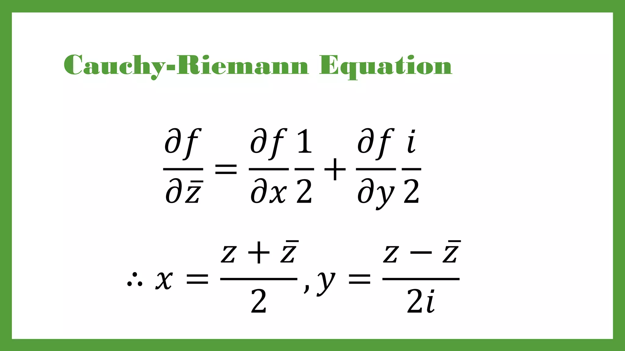 Cauchy riemann equations | PDF