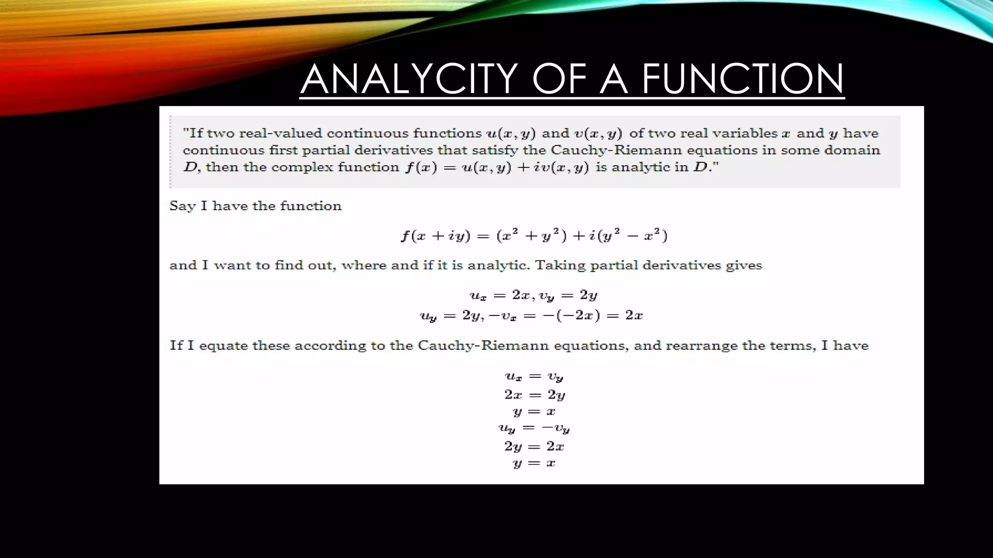 Cauchy riemann equations | PPTX