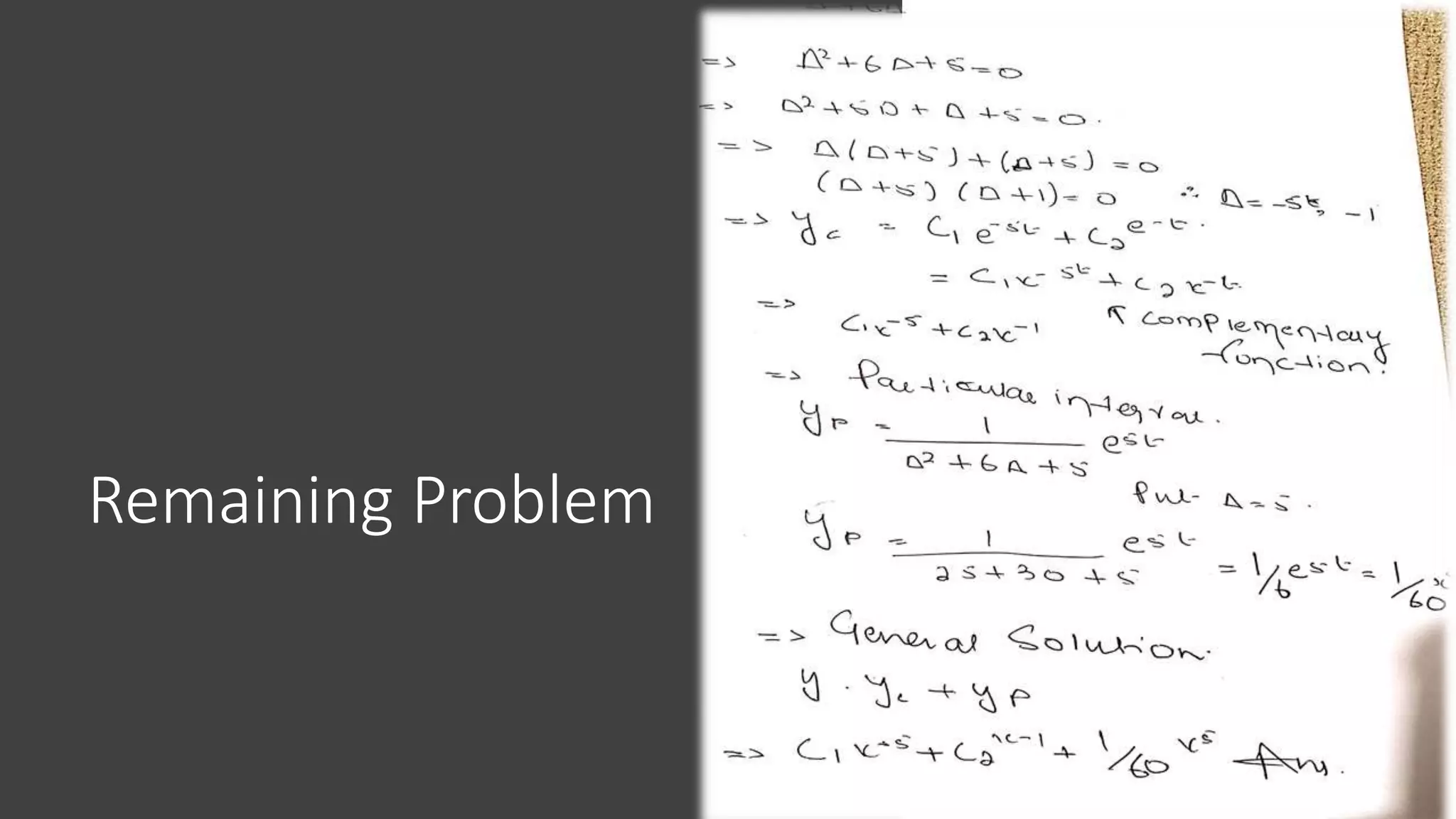 Cauchy Eular Differential Equation Pptx