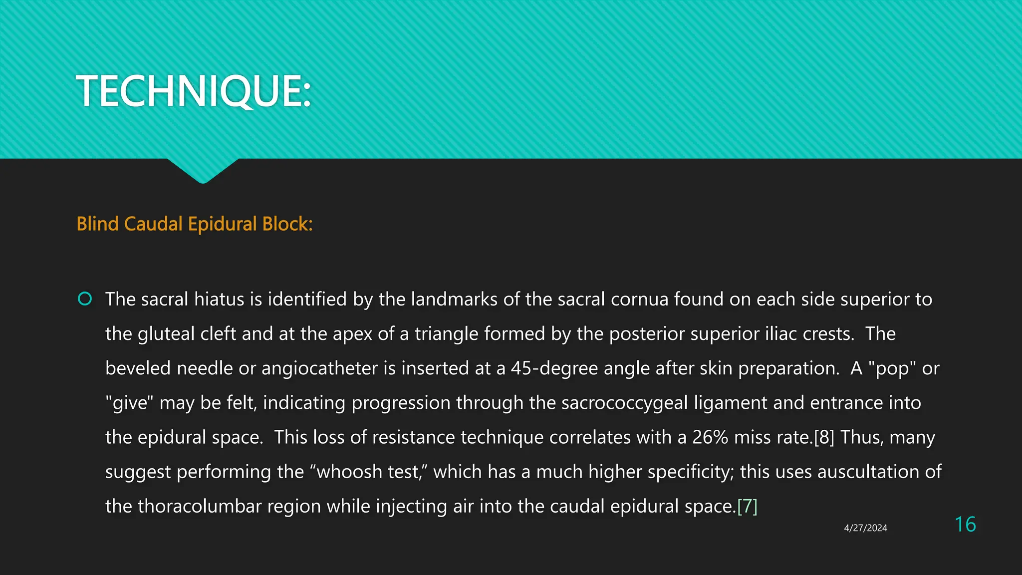 CAUDAL BLOCK and caudal anaesthesia in children | PPTX