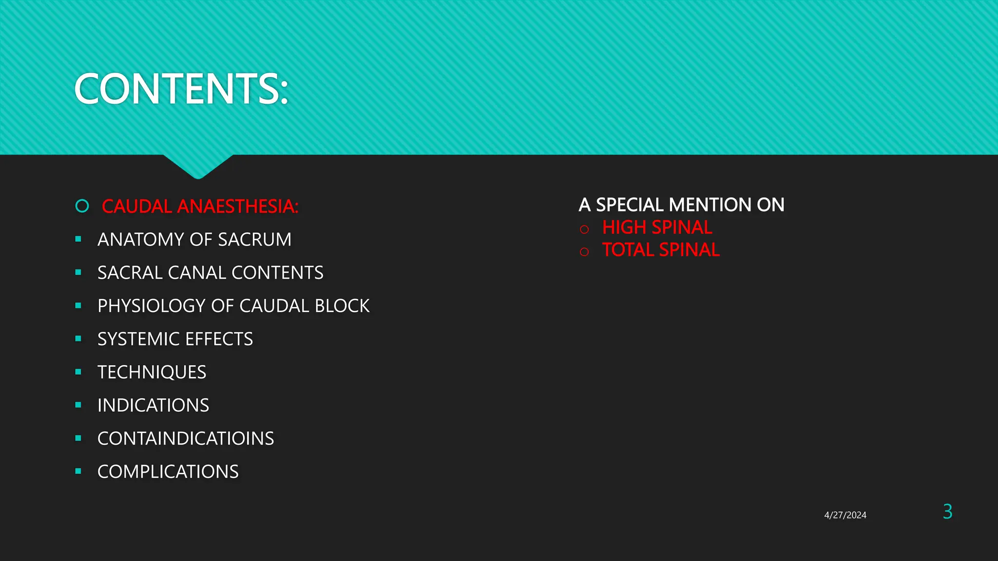 CAUDAL BLOCK and caudal anaesthesia in children | PPTX
