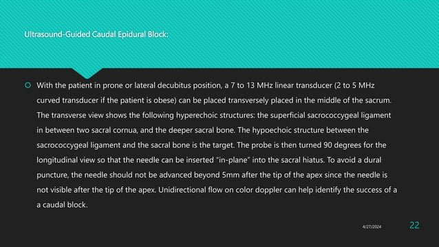 CAUDAL BLOCK and caudal anaesthesia in children | PPTX
