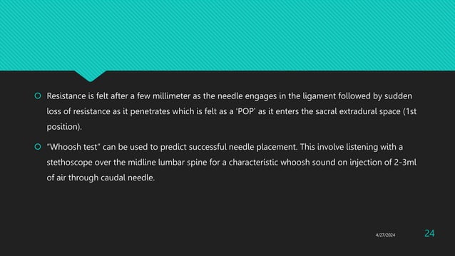 CAUDAL BLOCK and caudal anaesthesia in children | PPTX