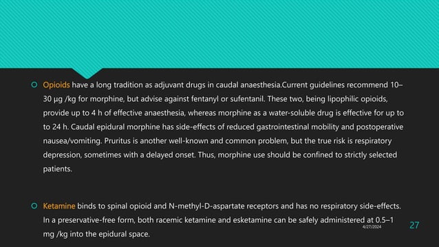 CAUDAL BLOCK and caudal anaesthesia in children | PPTX