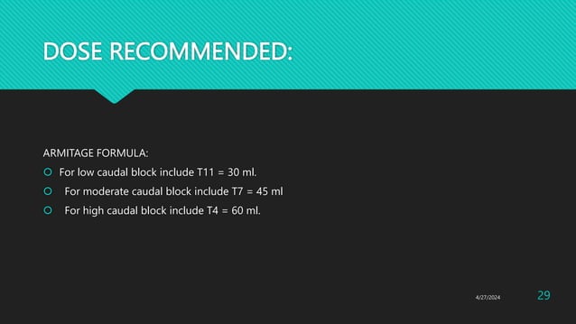 CAUDAL BLOCK and caudal anaesthesia in children | PPTX