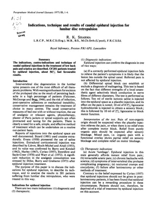 Caudal epidural injection | PDF