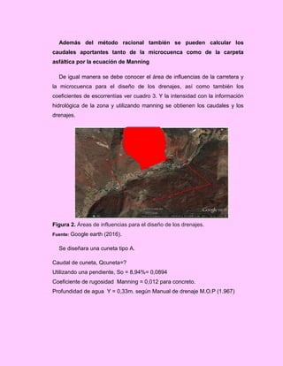 calculo de Caudales de diseño en drenaje de carreteras. | PDF