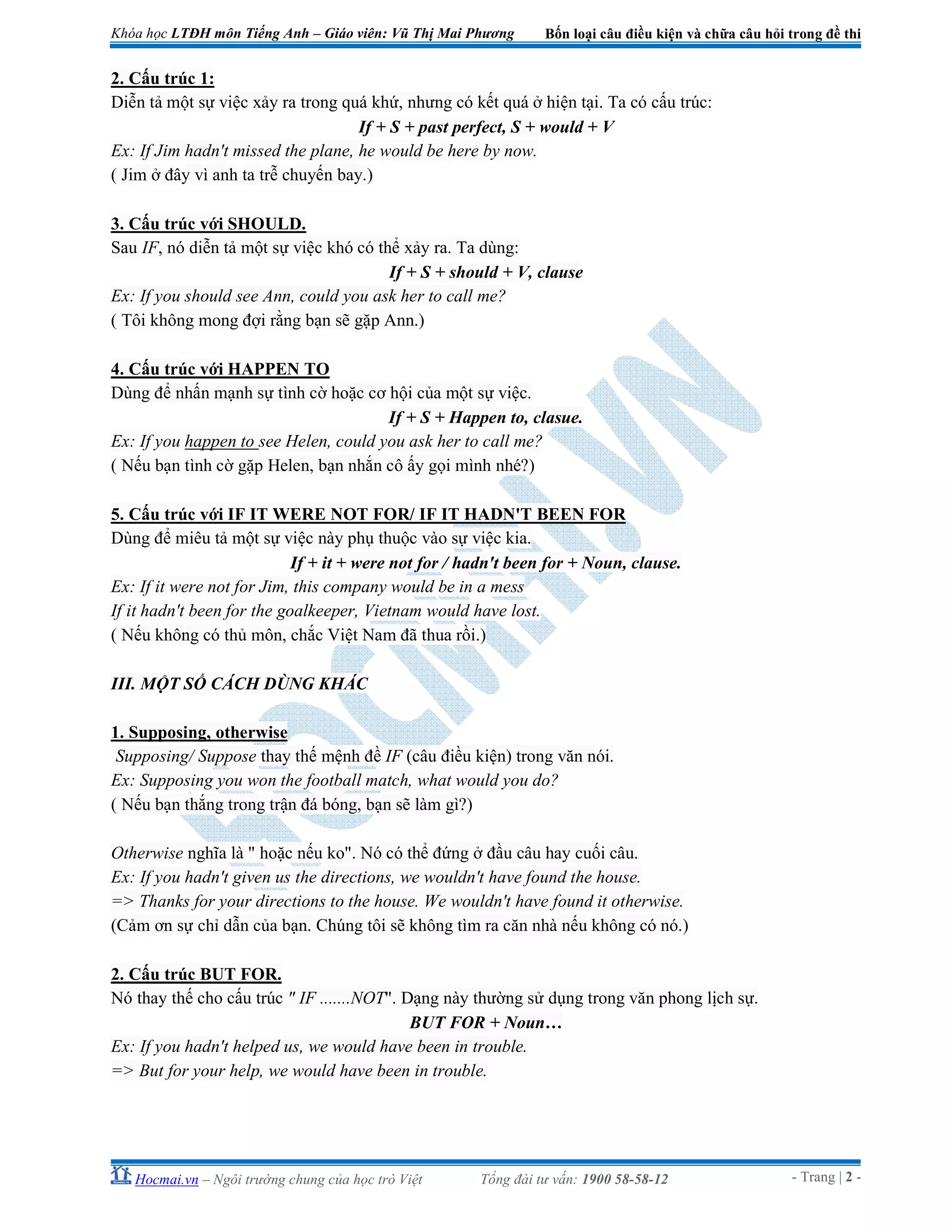 Cau dieu kien_Conditional Sentences | PDF