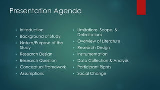 Dissertation proposal defense slideshow; phenomenology, qualitative | PPTX