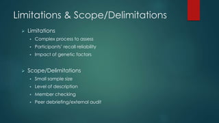 Dissertation proposal defense slideshow; phenomenology, qualitative | PPTX