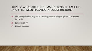 Caught in or -between hazards 2019 | PPTX