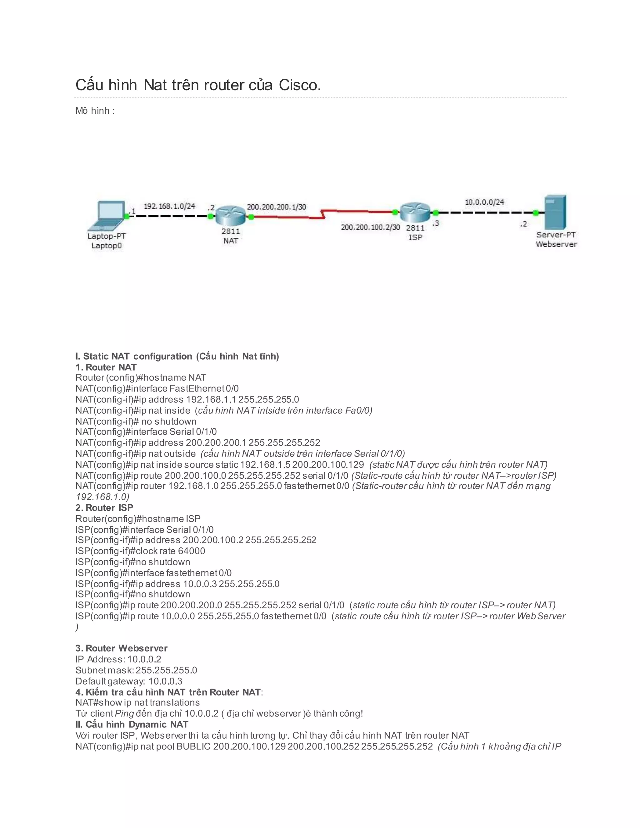 Cau hinh nat tren router cisco | DOCX
