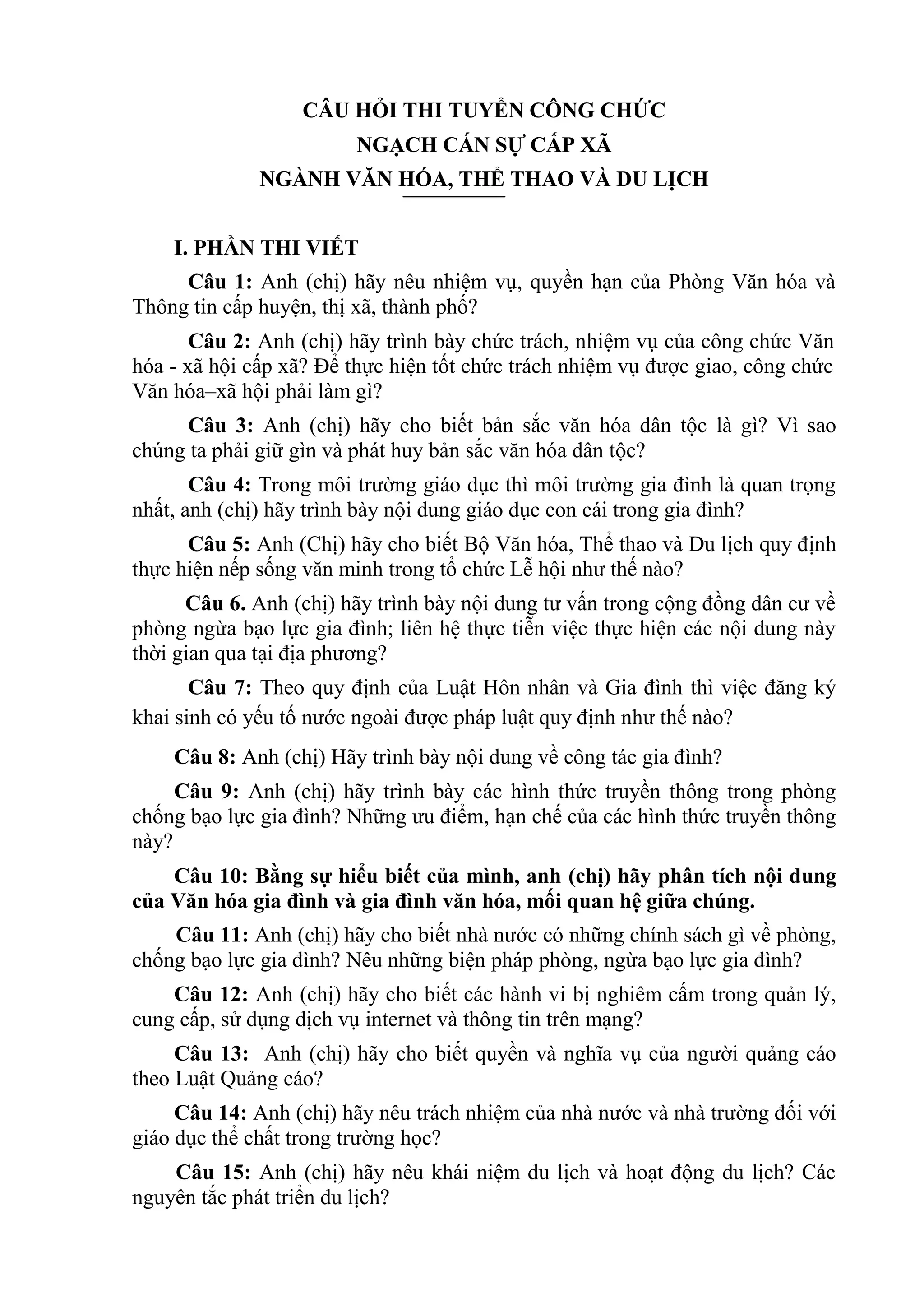 Cau hoi can su | PDF