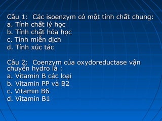 Cau hoi enzym | PPT