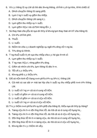 câu hỏi trắc nghiệm kinh tế vĩ mô 2 | DOC