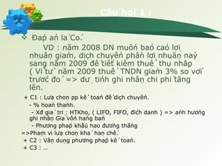 Cau hoi thao luan | PPT